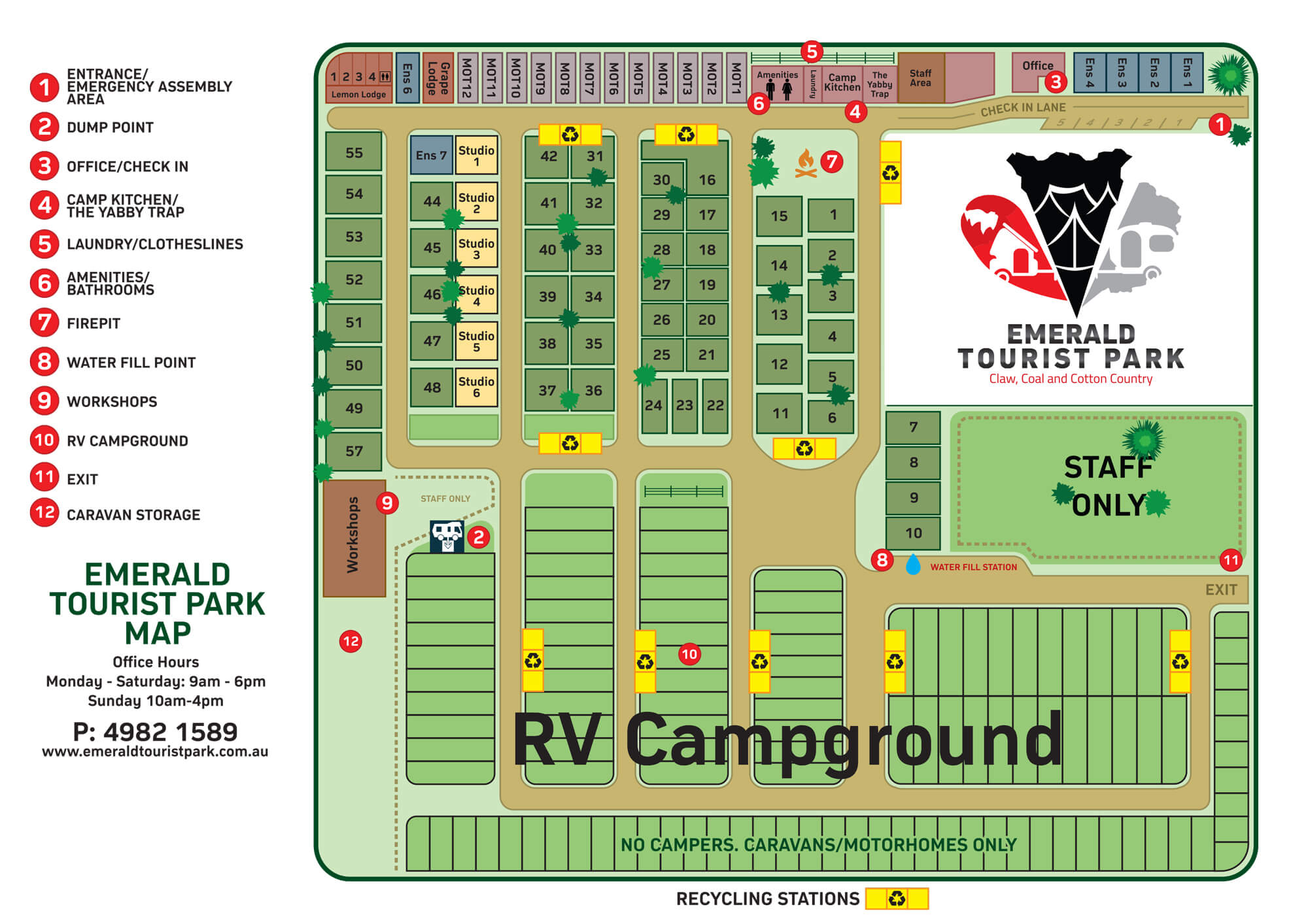 Map - Emerald Tourist Park - Emerald's Premier Caravan and Camping Grounds